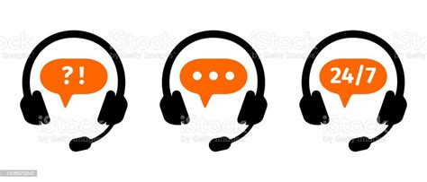 핫라인 콜 센터 아이콘 설정입니다 고객은 흰색 배경에서 격리된 온라인 서비스 기호를 지원합니다 클라이언트 통신 기술 개념 벡터 플랫 일러스트레이션 Brand Name