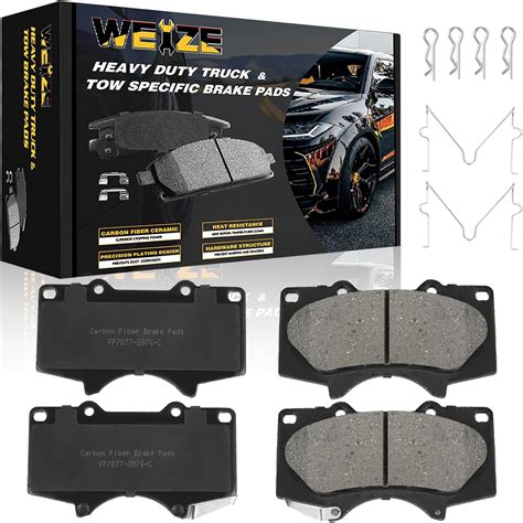 Weize Front Carbon Fiber Ceramic Brake Pads Fits For Toyota Tundra