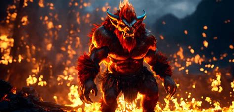 Premium Ai Image A Scary Troll In A Landscape With Fire In 3d Render