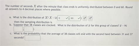Solved The Number Of Seconds X ﻿after The Minute That Class