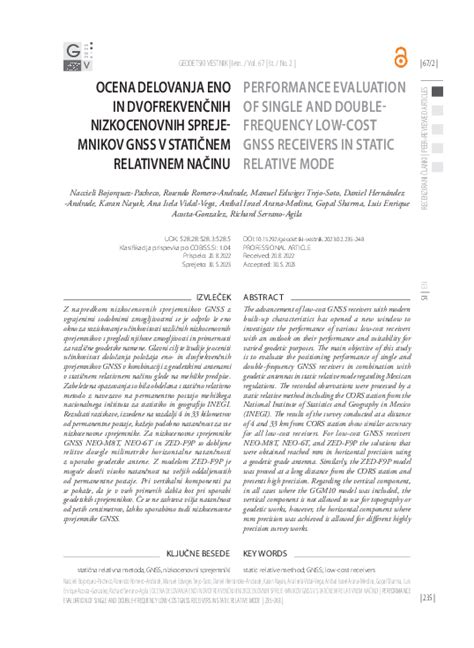 Pdf Performance Evaluation Of Single And Double Frequency Low Cost