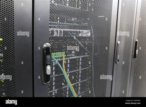 Electronic Lock On Server Rack In Data Center Server Room Computer Network Security Stock