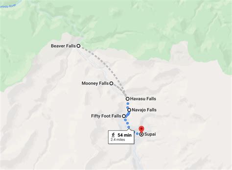 Havasu Falls Map The Havasupai Waterfalls A Map And Guide To Havasu
