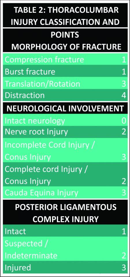 Thoracolumbar Fractures Classification And Clinical Relevance