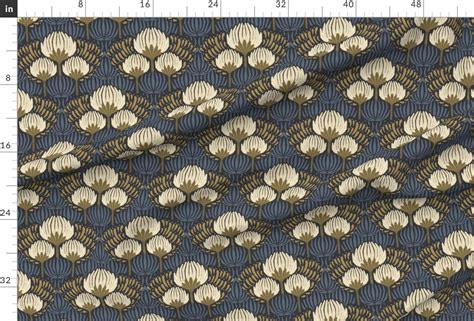 Art Deco Upholstery Fabric 1920s Luxe Floral By Nancybradham Cream