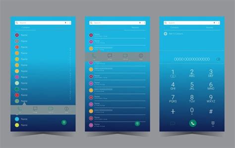 Premium Vector App Screen Contacts Recents Keypad Design Ui Kit