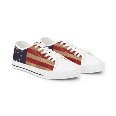 Betsy Ross Flag Sneakers 1776 Patriotic Low Top Shoes Etsy