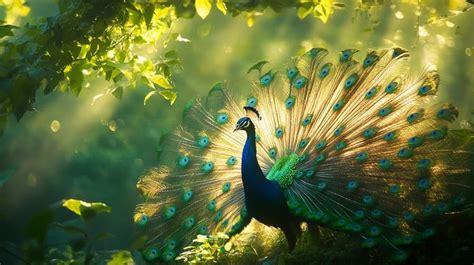 Free Majestic Peacock Display Image Feathers Nature Forest