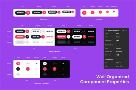 Figma Component Ui Buttons Kit 2 Ux And Ui Kits Ft Figma Buttons And Ui Kits Envato