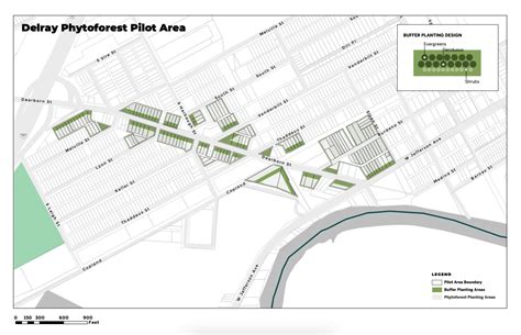 Map Delray Phytoforest Vegetative Buffer Pilot Project 2023 Detroitography
