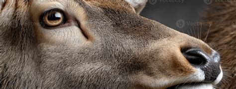 A Close Up Of A Deers Face With A Black Background 66019193 Stock