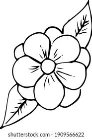 Set Simple Summer Flowers Drawings Abstract Stock Vector Royalty Free