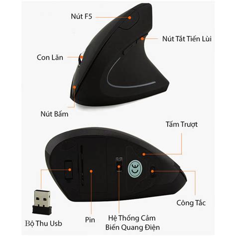Mua Chuột Không Dây Ergonomic Thiết Kế Công Thái Học Chống Mỏi Tay
