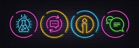 주석 화학 실험실 및 정보 최소 라인 아이콘을 업데이트합니다 웹 응용 프로그램 인쇄용 네온 레이저 3d 조명 벡터 3차원 형태에 대한 스톡 벡터 아트 및 기타 이미지