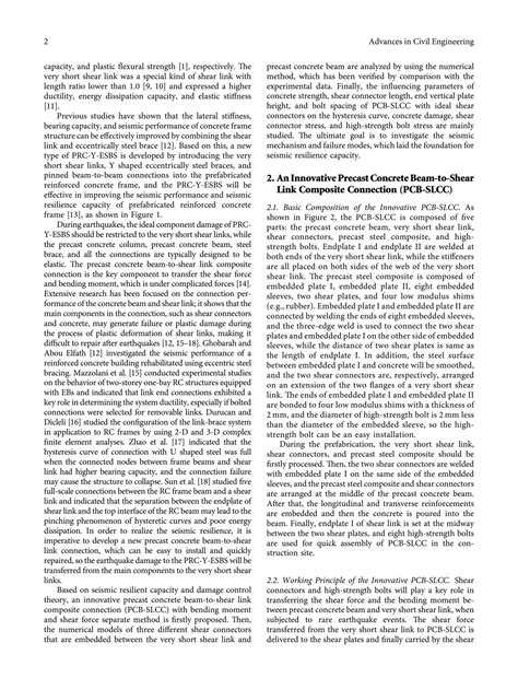 Solution Seismic Performance Evaluation Of Precast Concrete Beam To Shear Link Composite