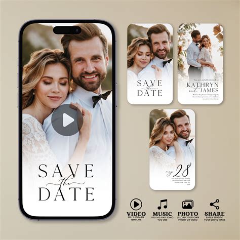 Animated Wedding Save The Date Video Template Editable Canva