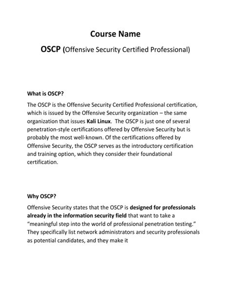 Oscp Guide Offensive Securitys Top Penetration Testing Certification