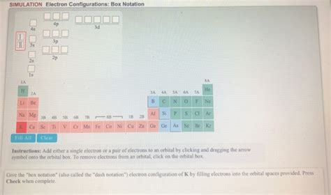 Solved Simulation Electron Configurations Box Notation