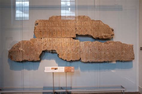 Ancient Egyptian Stone Tablet Adorned With Hieroglyphics British