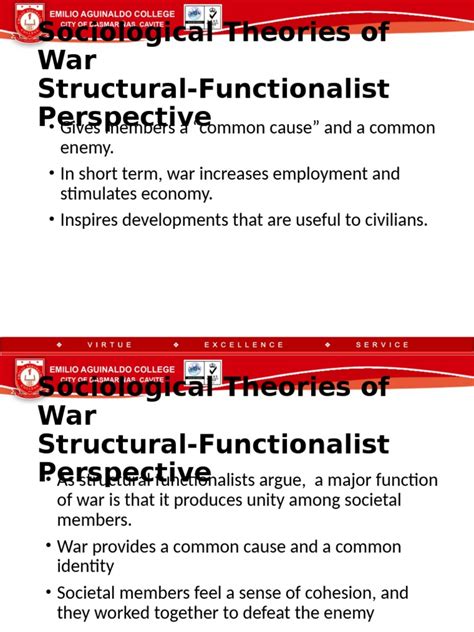 Sociological Theories Of War Structural Functionalist Conflict And