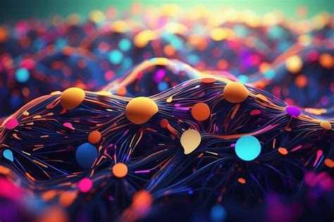 Abstract Neural Network 3d Illustration Big Data Concept Global Database And Artificial