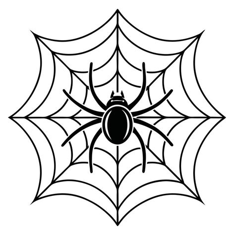 A Black And White Spider On A Web 55840039 Vector Art At Vecteezy