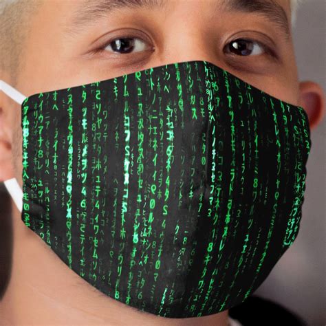 The Matrix Code Cloth Face Mask Chief T Shirt