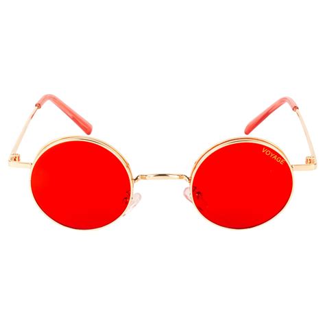 Buy Voyage Red Round Sunglasses B80495mg3507 Online