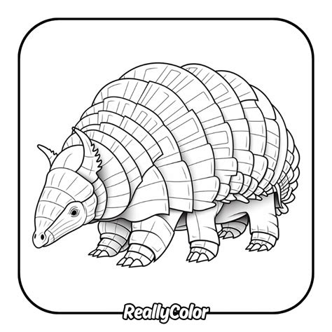 Armadillo Coloring Page Easy 2025