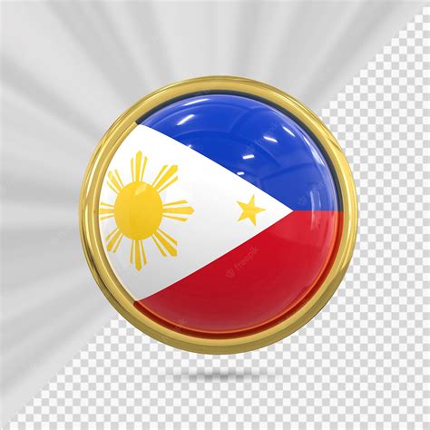 Premium Psd Philippines Flag Icon With Gold 3d Render