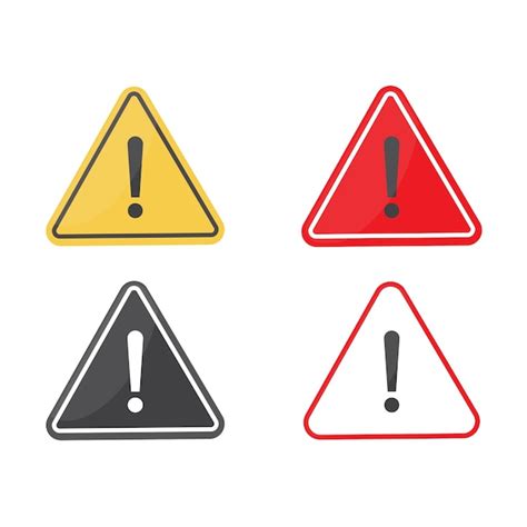 Set Of Warning Sign Vector Premium Vector