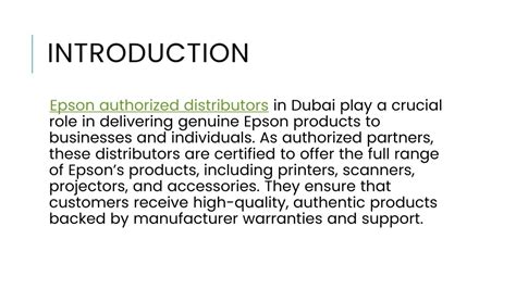 Ppt Epson Authorized Distributors Powerpoint Presentation Free