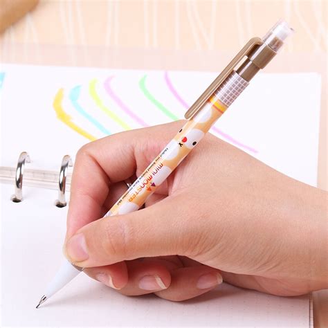 1pc Mekanisk Penna Av Plast Med Radergummi 07mm Automatisk Penna För