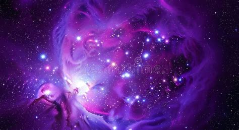 Purple Galaxy Nebula Cosmic Space Stars Background Stock Illustration
