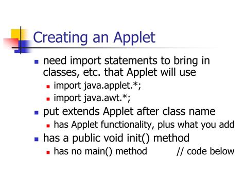 Ppt Java Applets Gui Components Events Etc Powerpoint