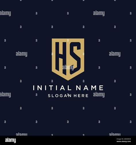 Hs Monogram Initials Logo Design With Shield Icon Template Stock Vector Image And Art Alamy