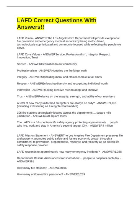 Lafd Correct Questions With Answers Lafd C Stuvia Us