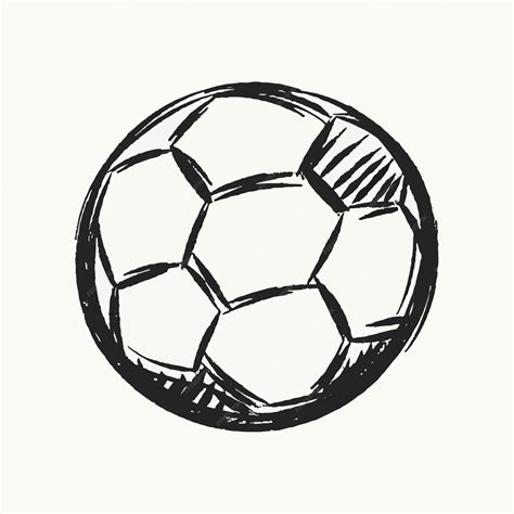 Premium Vector A Black And White Drawing Of A Soccer Ball With The