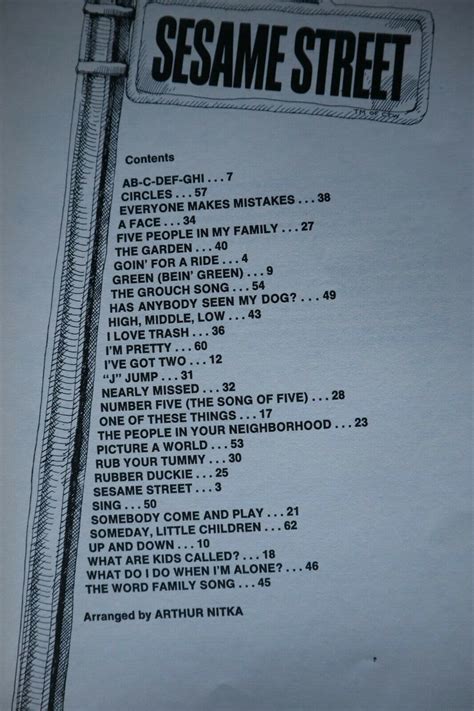 Vtg 1970s Sesame Street Sheet Music Song Book For Soprano Tenor Flute