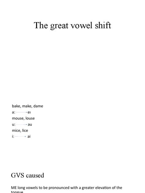 The Great Vowel Shift Pdf