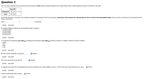 solved question 2 the 5 summary statistics for the homework