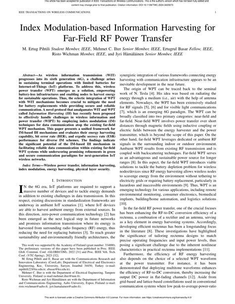 Pdf Index Modulation Based Information Harvesting For Far Field Rf Power Transfer