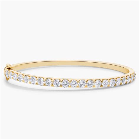 Lab Grown Diamond Pavé Bangle Bracelet In 14k Yellow Gold 5 Ct Tw