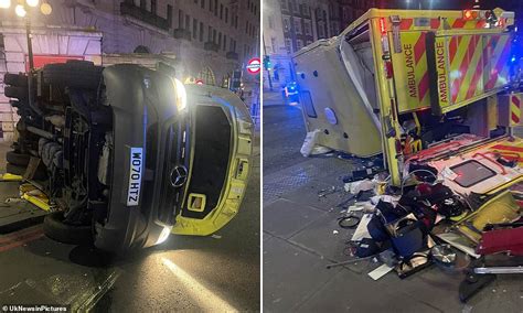 Ambulance Answering Emergency Call Flips Over In Crash With Bus Daily