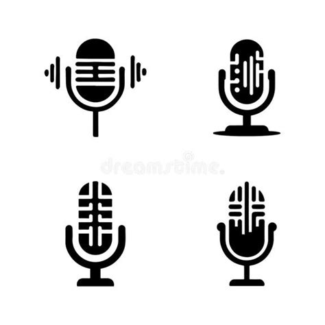 Vector Illustrations Of Different Microphone Designs Stock Vector Illustration Of