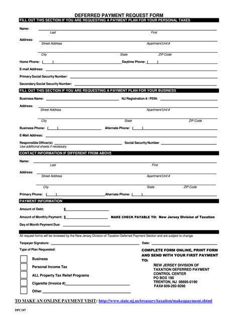 Nj Tax Payment Plan Fill Online Printable Fillable Blank Pdffiller