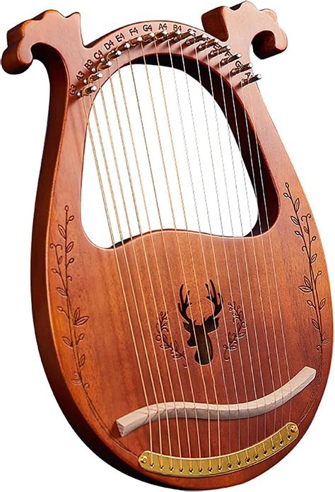 Amazon 木製ハープ 弦楽器 リラハープ 16金属弦マホガ Lyre Harp16弦 リラハープ ハープ楽器 ライアーハープ