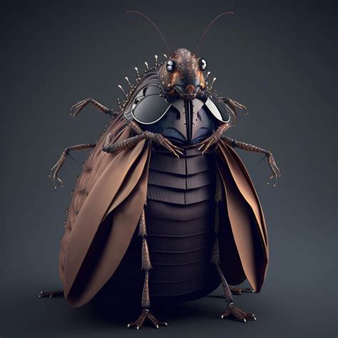 Premium Ai Image Cockroach In Smart Formal Suit And Shirt Dinner Wear Red Office Corporate