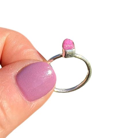 Raw Ruby Bezel Ring In Sterling Silver New Moon Beginnings