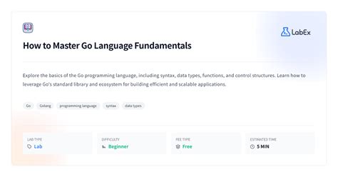How To Master Go Language Fundamentals Labex